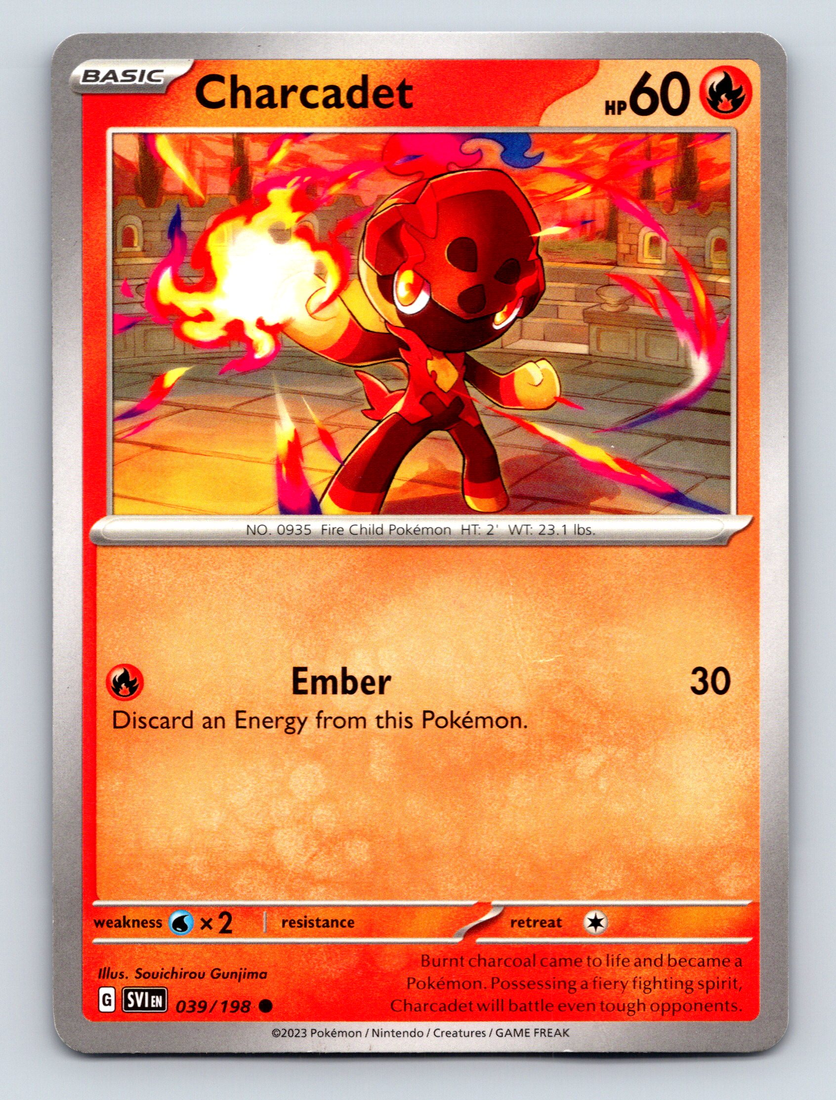 Basic Charcadet HP 60 Ember Attack Fire Pokémon Red Vibrant Design | eBay