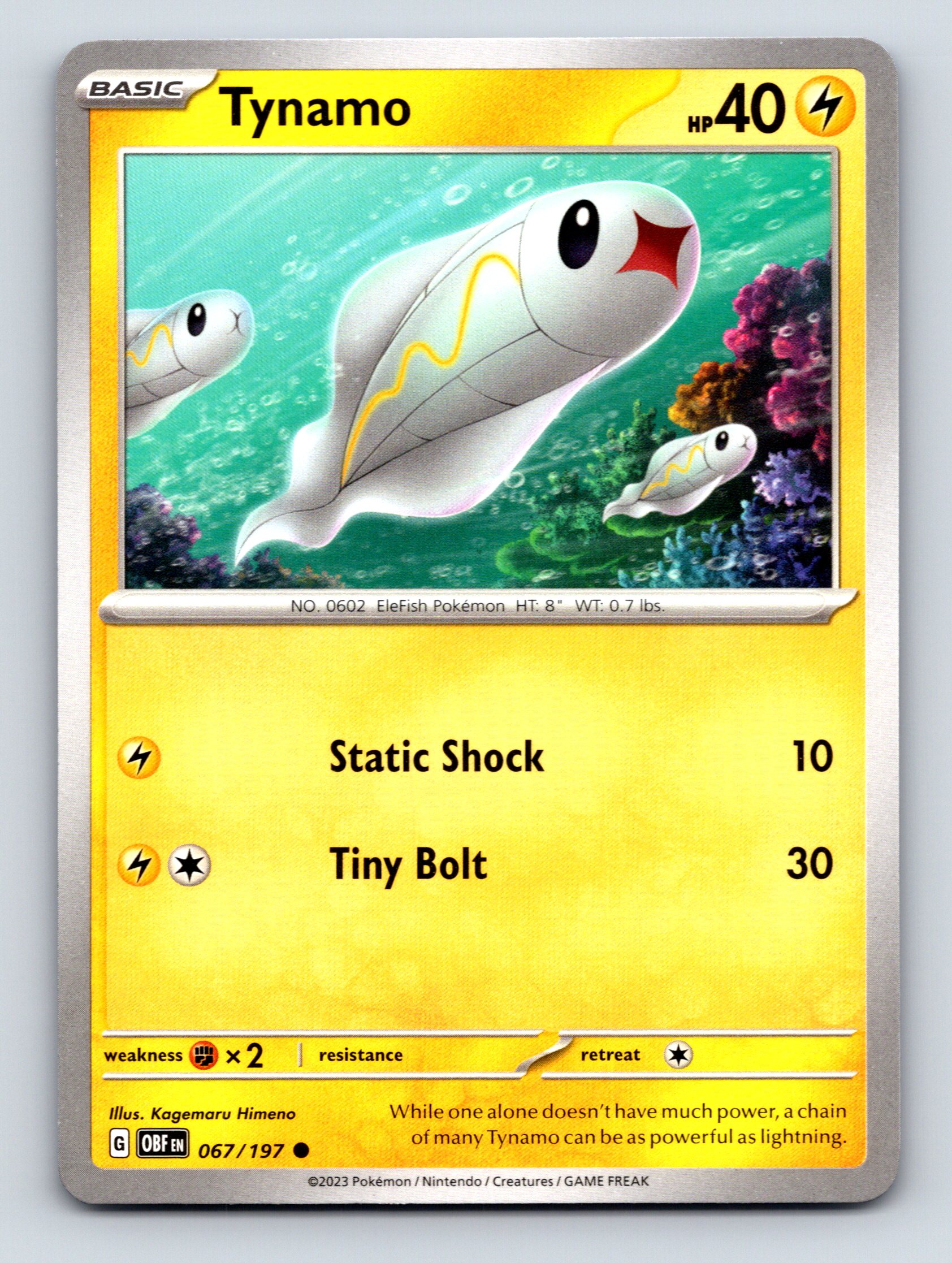 Basic Tynamo HP 40 Static Shock Tiny Bolt Rarity Yellow Pokémon Card | eBay