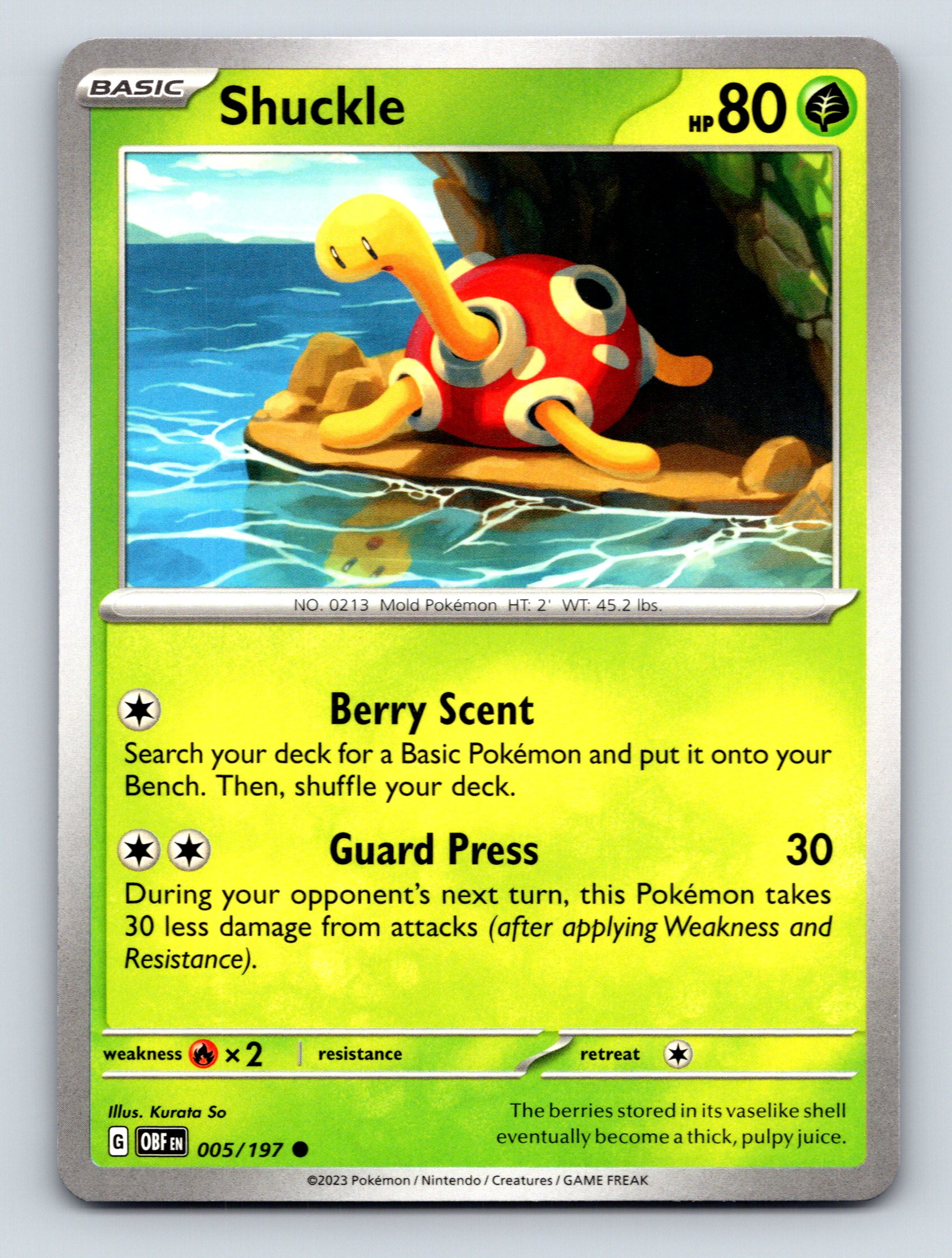 Basic Shuckle HP 80 Berry Scent Attack Rarity Green Pokémon Card | eBay