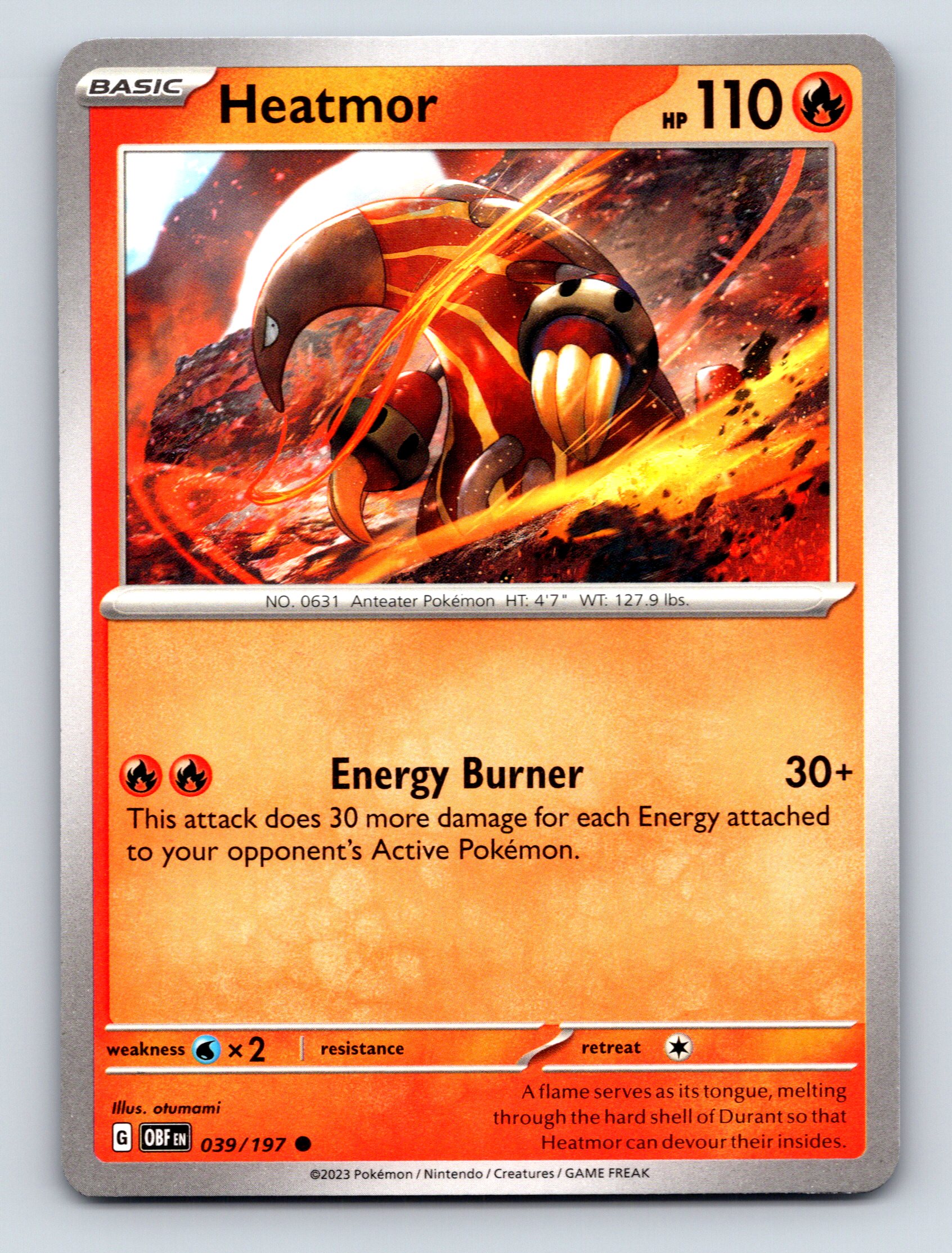 Basic Heatmor HP 110 Energy Burner Attack Rarity Red Pokémon Card | eBay