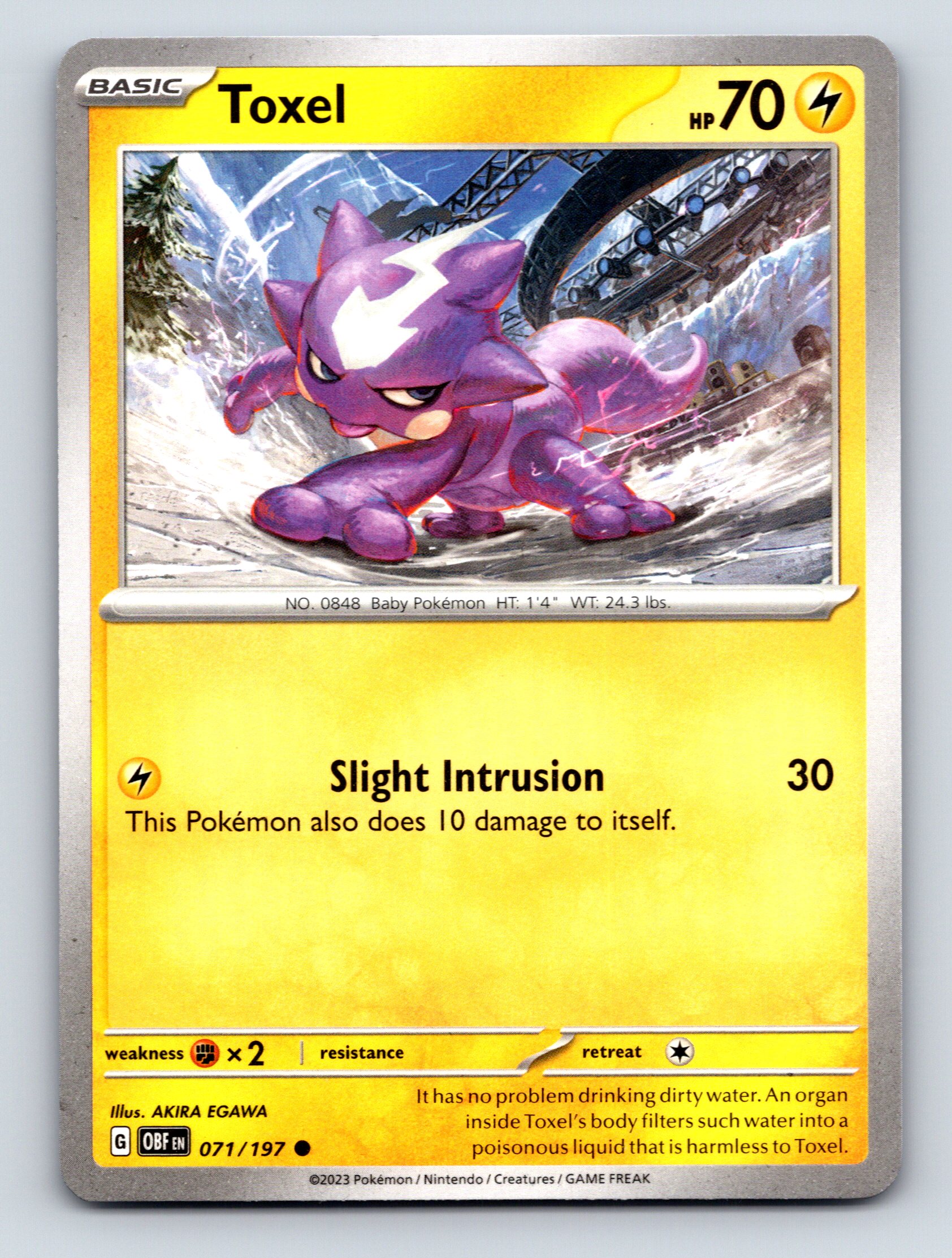 Basic Toxel HP 70 Slight Intrusion Attack Yellow Vibrant Pokémon Card ...