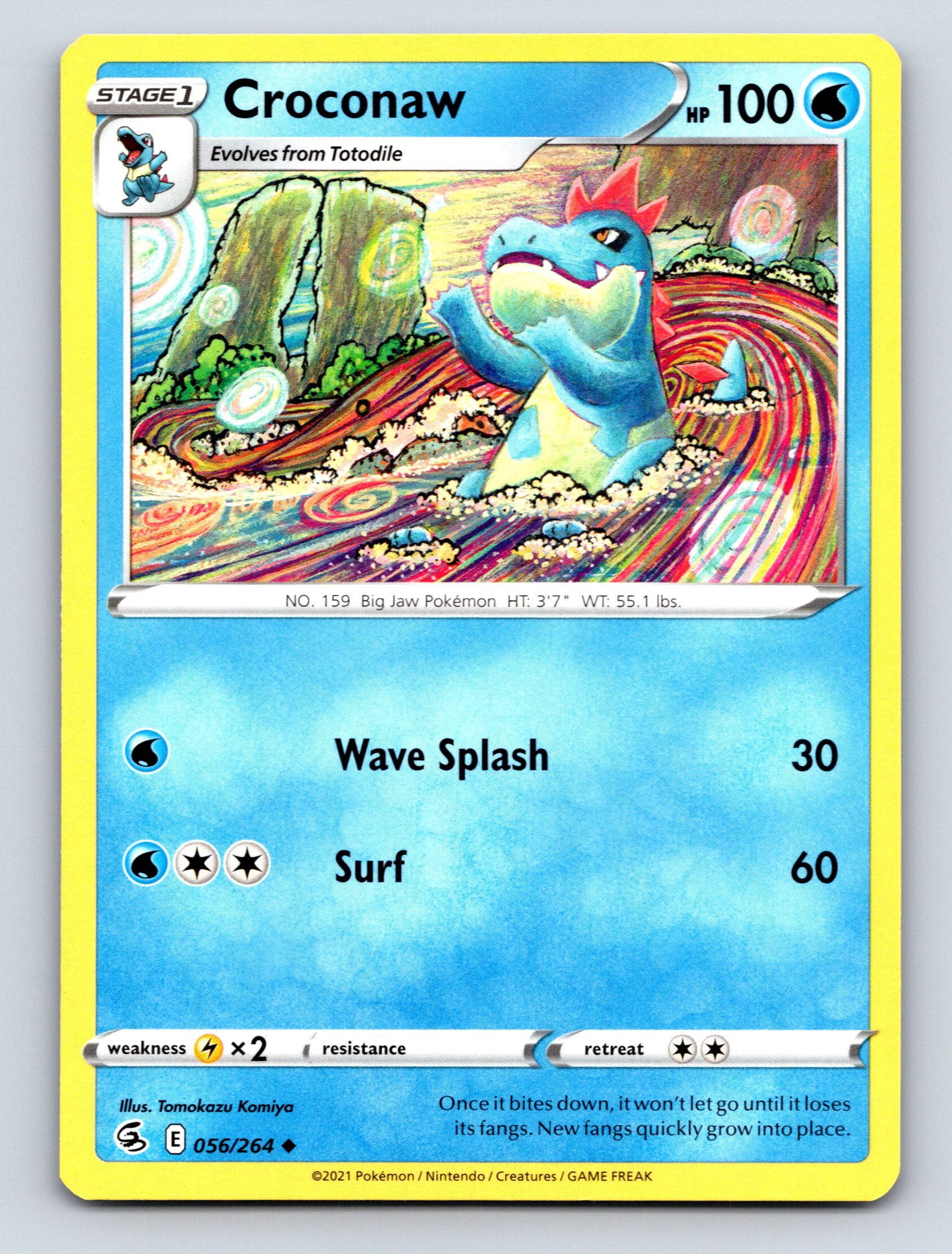 Stage 1 Croconaw HP 100 Big Jaw Rarity Blue Colorful Pokémon Card | eBay