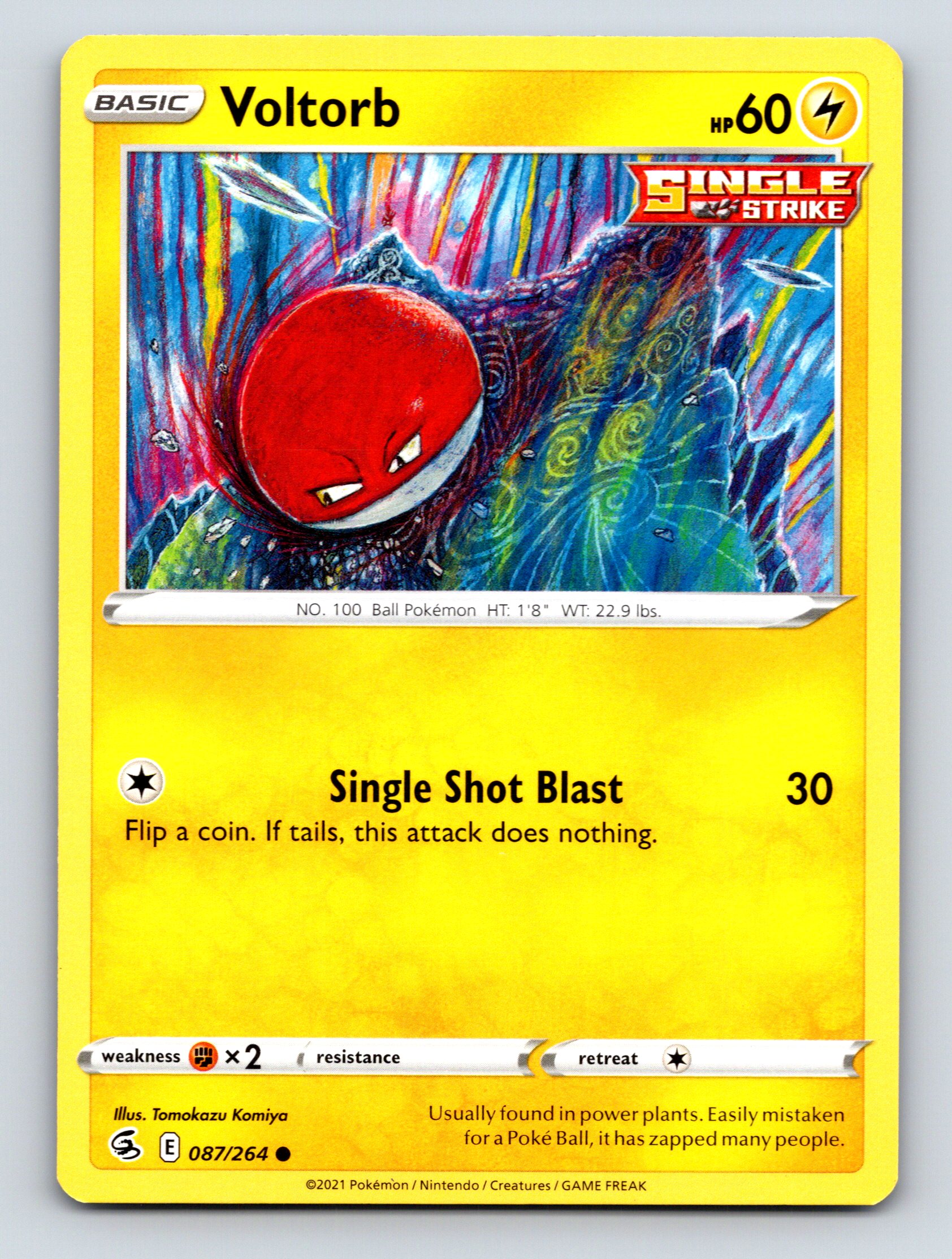 Basic Voltorb HP 60 Single Shot Blast Rarity Yellow Colorful Pokémon | eBay