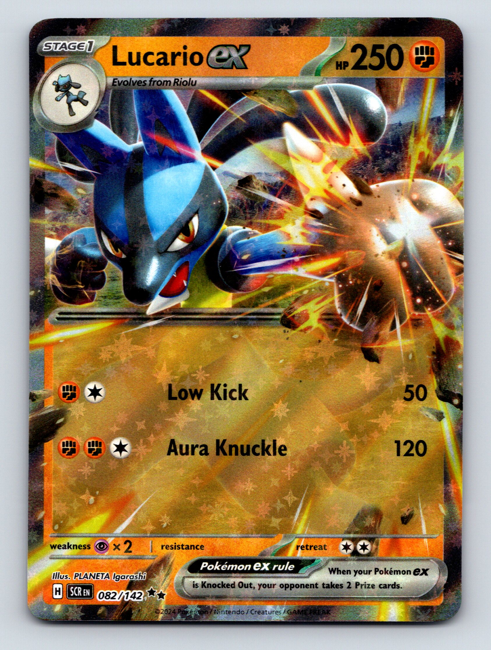 Stage 1 Lucario EX HP 250 Aura Knuckle Attack Rarity Orange Pokémon | eBay