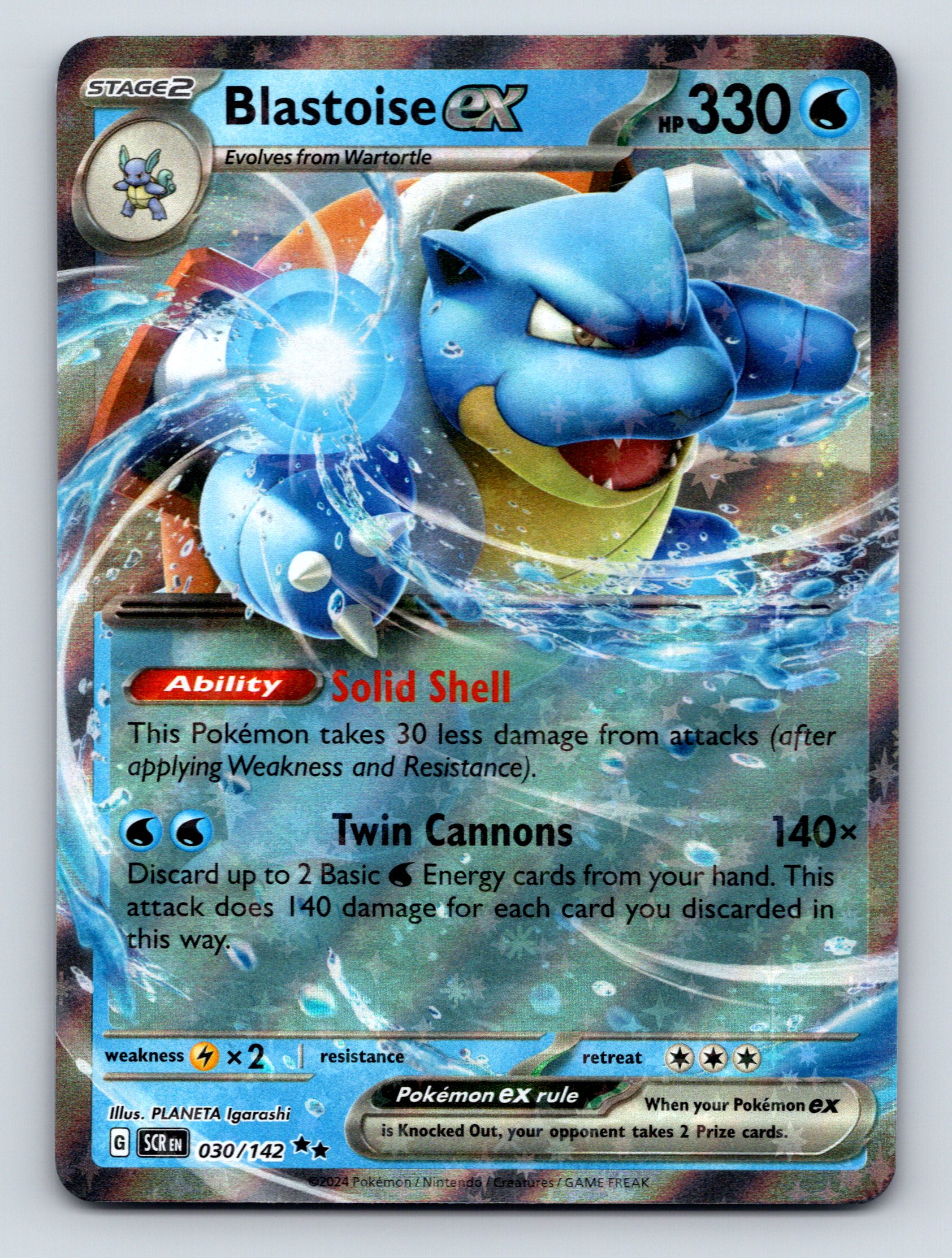 Stage 2 Blastoise EX HP 330 Twin Cannons Attack Blue Pokémon Card | eBay